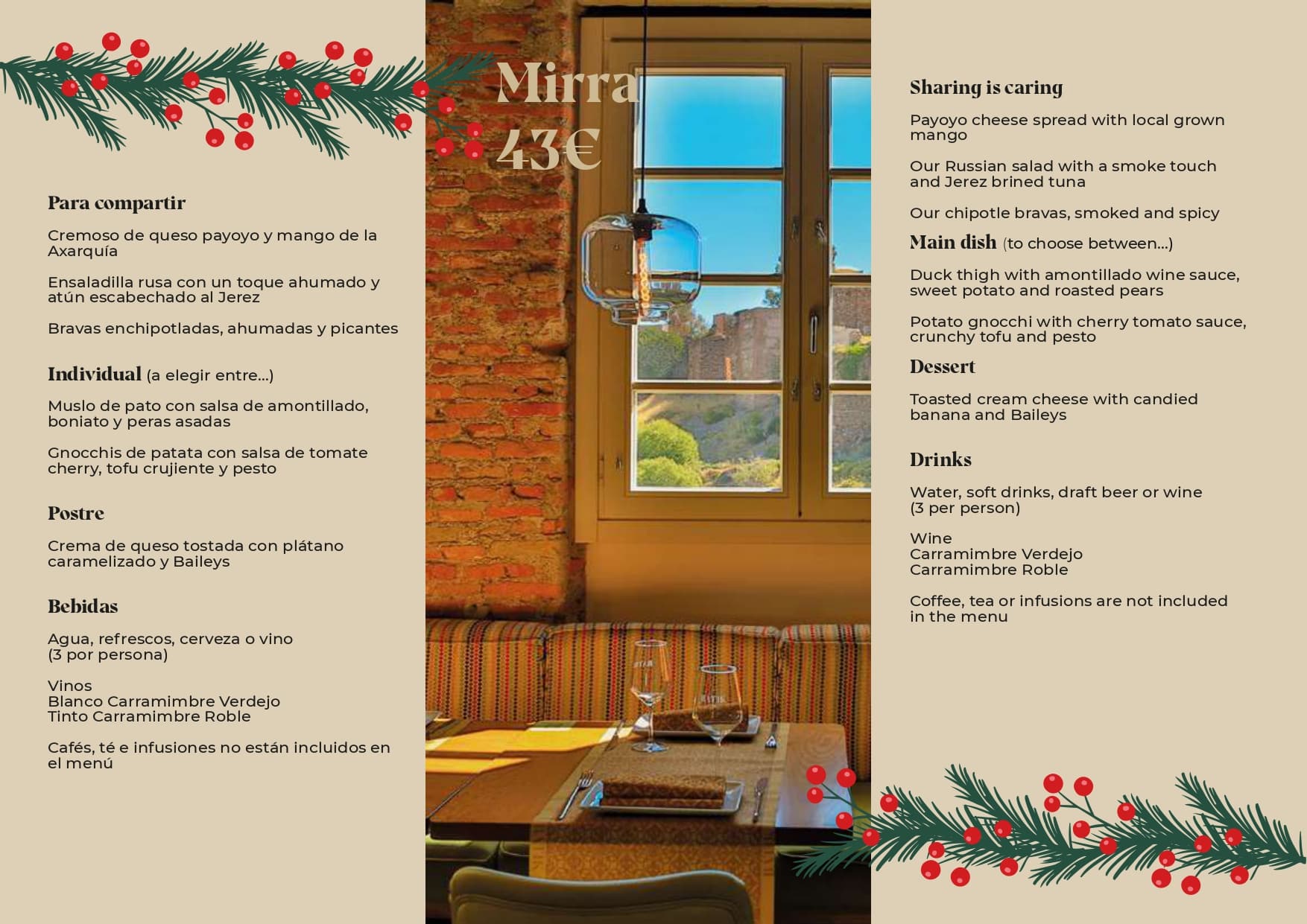 Christmas Menu for your Business Meals 2022 at Batik